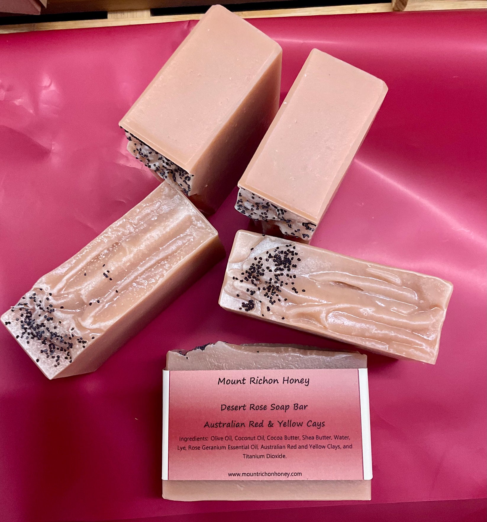 Desert Rose Australian Red Clay Soap Bar – Mount Richon Honey